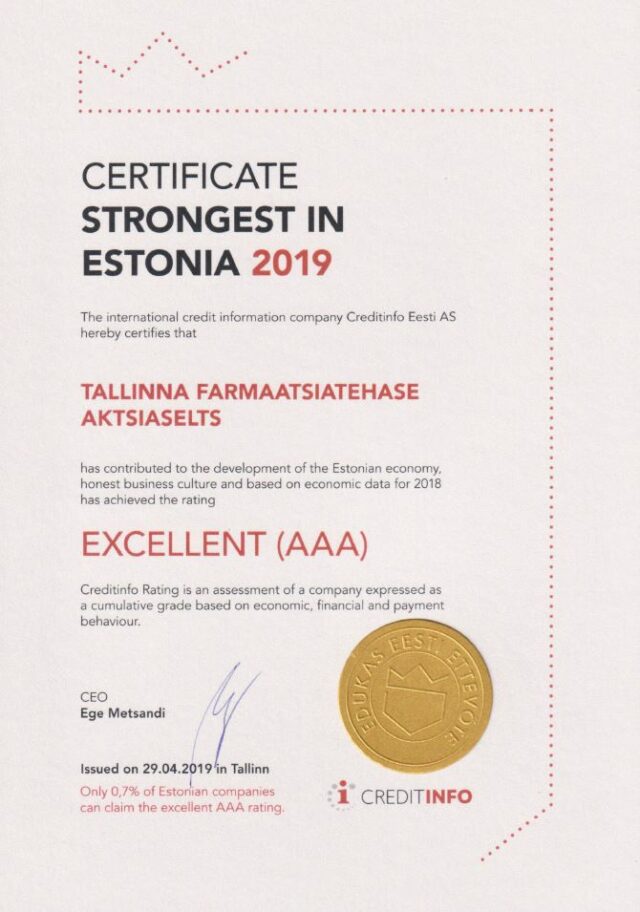 Grindeks’ subsidiary company Tallinn Pharmaceutical Plant celebrates ...